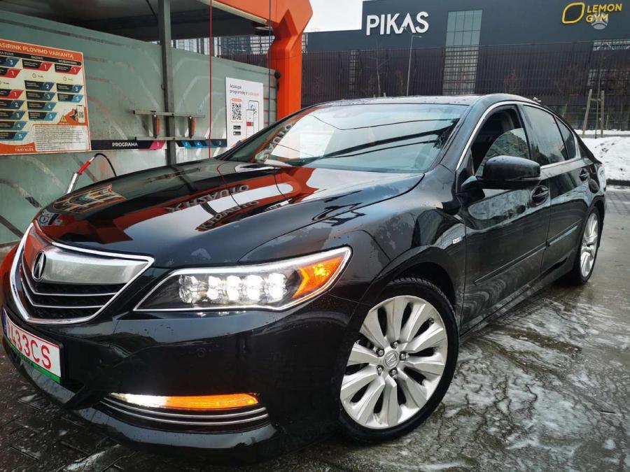 Black Acura RLX 2017 in Vilnius, with an engine capacity of 3.50 L and mileage of 65 thousand km for 18800 €, photo 1 on AUTOMOTO.COM.LV