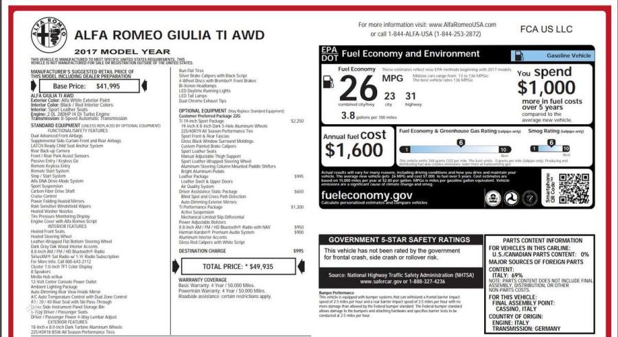 Alfa Romeo Giulia 2017 Klaipėda, ar dzinēja tilpumu 2.00 L un nobraukumu 86 tūkst. km par 9500 €, foto 10 vietnē AUTOMOTO.COM.LV
