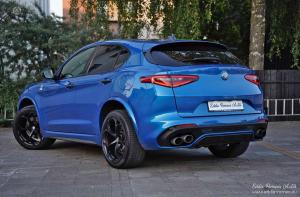 Blue Alfa Romeo Stelvio 2019 in Vilnius, with an engine capacity of 2.89 L and mileage of 159 thousand km for 39950 €, photo 8 on AUTOMOTO.COM.LV