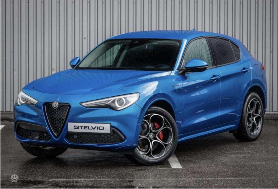 Blue Alfa Romeo Stelvio 2021 in Vilnius, with an engine capacity of 2.00 L and mileage of 50 thousand km for 34990 €, photo 1 on AUTOMOTO.COM.LV