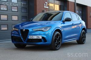Blue Alfa Romeo Stelvio 2024 in Riga, with an engine capacity of 2.90 L and mileage of 40 thousand km for 68580 €, photo  on AUTOMOTO.COM.LV