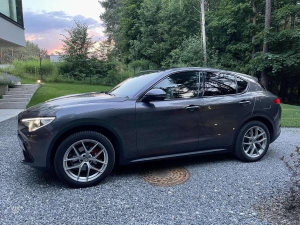 Grey Alfa Romeo Stelvio 2019 in Vilnius, with an engine capacity of 2.00 L and mileage of 200 thousand km for 16499 €, photo 2 on AUTOMOTO.COM.LV