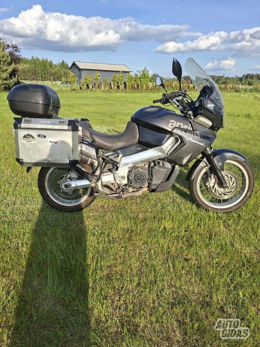 Grey Aprilia Caponord 2004 in Panevezys, with an engine capacity of 1.00 L and mileage of 62 thousand km for 2500 €, photo 3 on AUTOMOTO.COM.LV