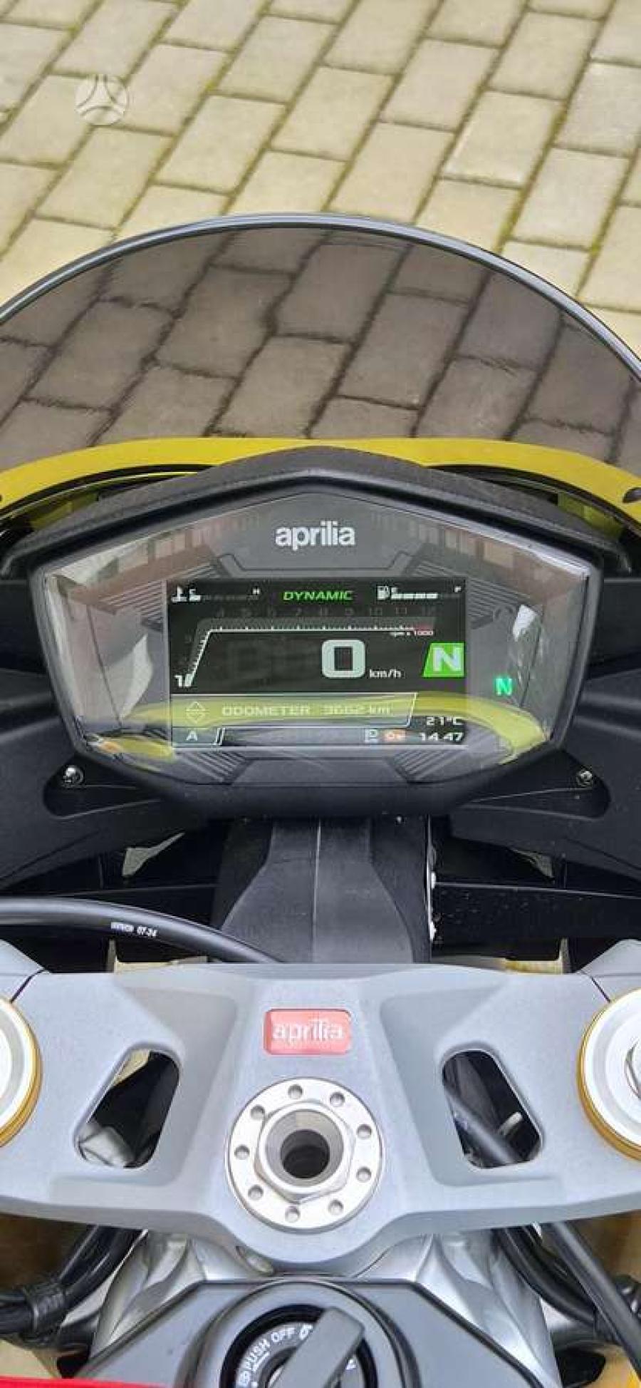 Dzeltens Aprilia RS 2025 Viļņa, ar dzinēja tilpumu 0.66 L un nobraukumu 4 tūkst. km par 8000 €, foto 9 vietnē AUTOMOTO.COM.LV