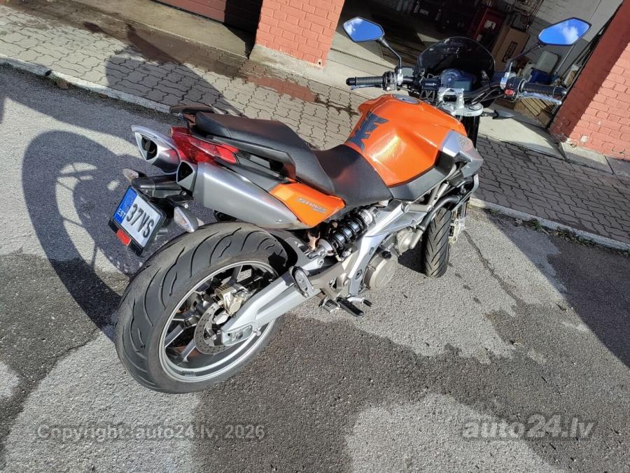 Orange Aprilia Shiver 750 2008 in Rakvere, with an engine capacity of 0.75 L and mileage of 35 thousand km for 3300 €, photo 4 on AUTOMOTO.COM.LV