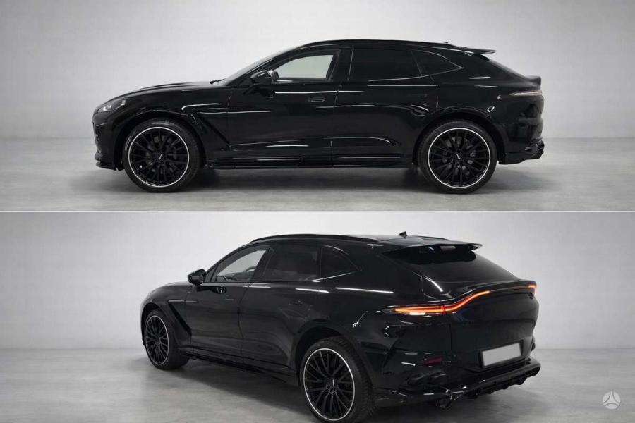 Black Aston Martin DBX 2023 in Vilnius, with an engine capacity of 3.98 L and mileage of 31 thousand km for 159999 €, photo 1 on AUTOMOTO.COM.LV