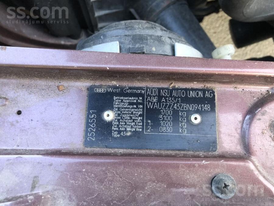 Brūns Audi 100 1981 Limbaži, ar dzinēja tilpumu 2.10 L un nobraukumu 247 tūkst. km par 6250 €, foto 13 vietnē AUTOMOTO.COM.LV