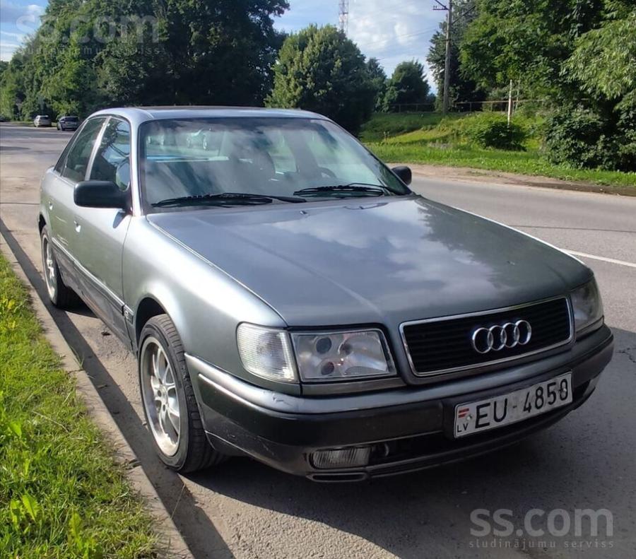 Grey Audi 100 1991 in Riga, with an engine capacity of 2.00 L and mileage of 297 thousand km for 1150 €, photo 1 on AUTOMOTO.COM.LV