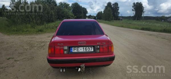 Sarkans Audi 100 1991 Rīga, ar dzinēja tilpumu 2.50 L un nobraukumu 340 tūkst. km par 950 €, foto 3 vietnē AUTOMOTO.COM.LV