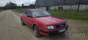 Sarkans Audi 100 1991 Rīga, ar dzinēja tilpumu 2.50 L un nobraukumu 340 tūkst. km par 950 €, foto  vietnē AUTOMOTO.COM.LV