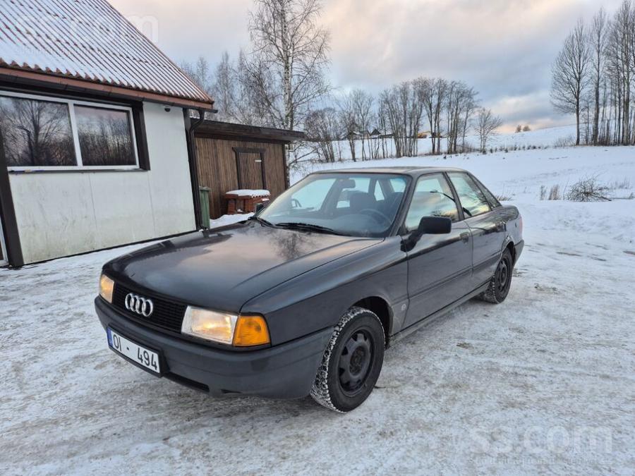 Black Audi 80 1989 in Cesis, with an engine capacity of 2.00 L and mileage of 277 thousand km for 900 €, photo 1 on AUTOMOTO.COM.LV