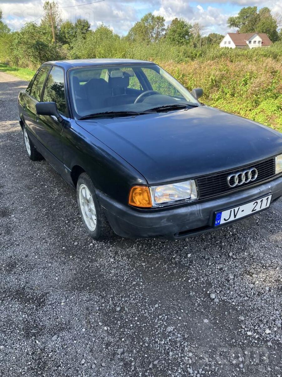 Black Audi 80 1991 in Ludza, with an engine capacity of 1.60 L and mileage of 343 thousand km for 1150 €, photo 1 on AUTOMOTO.COM.LV