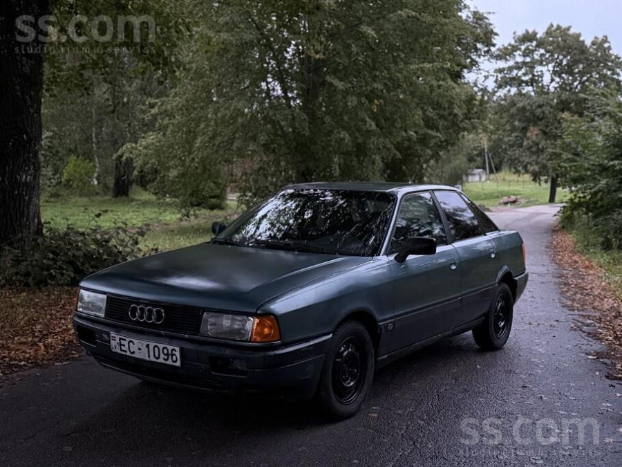 Green Audi 80 1990 in Kuldiga, with an engine capacity of 1.80 L and mileage of 333 thousand km for 750 €, photo 1 on AUTOMOTO.COM.LV