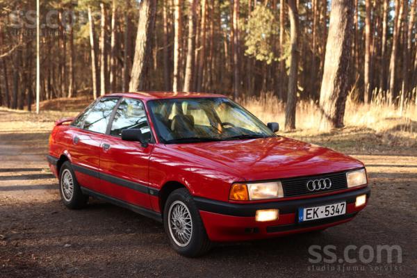 Sarkans Audi 80 1989 Jūrmala, ar dzinēja tilpumu 1.80 L un nobraukumu 360 tūkst. km par 1000 €, foto 1 vietnē AUTOMOTO.COM.LV