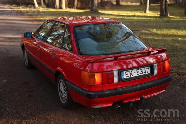 Sarkans Audi 80 1989 Jūrmala, ar dzinēja tilpumu 1.80 L un nobraukumu 360 tūkst. km par 1000 €, foto 2 vietnē AUTOMOTO.COM.LV