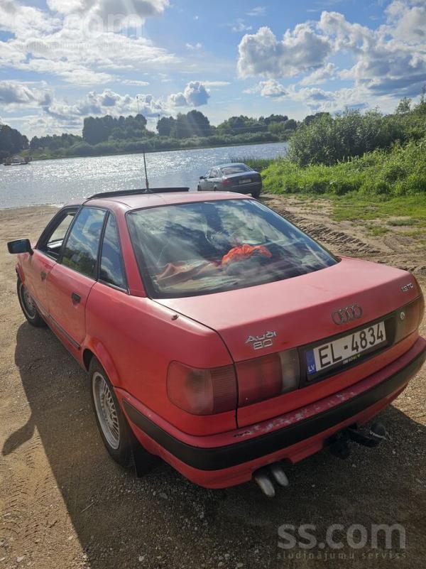 Red Audi 80 1992 in Jekabpils, with an engine capacity of 1.90 L and mileage of 524 thousand km for 1100 €, photo 2 on AUTOMOTO.COM.LV