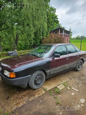 Violet Audi 80 1991 in Valmiera, with an engine capacity of 1.60 L and mileage of 320 thousand km for 610 €, photo 1 on AUTOMOTO.COM.LV