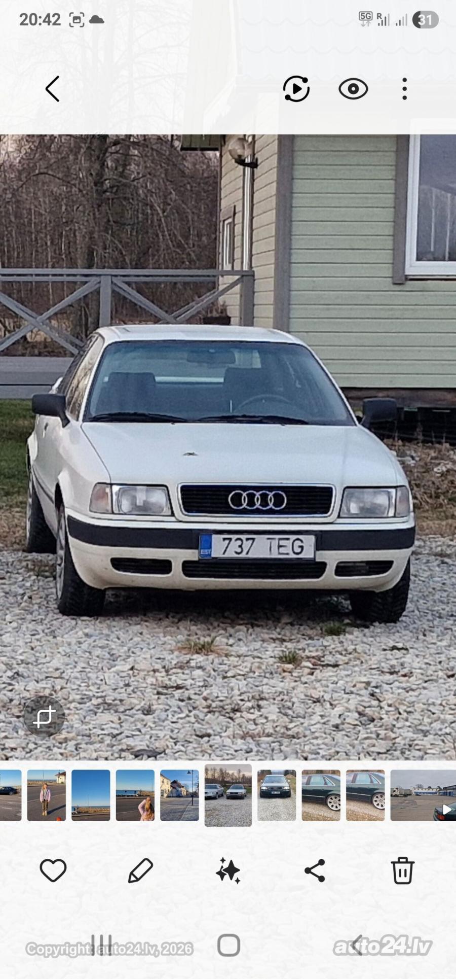 Balts Audi 80 1987 Tallina, ar dzinēja tilpumu 0.00 L un nobraukumu 232 tūkst. km par 2500 €, foto 6 vietnē AUTOMOTO.COM.LV