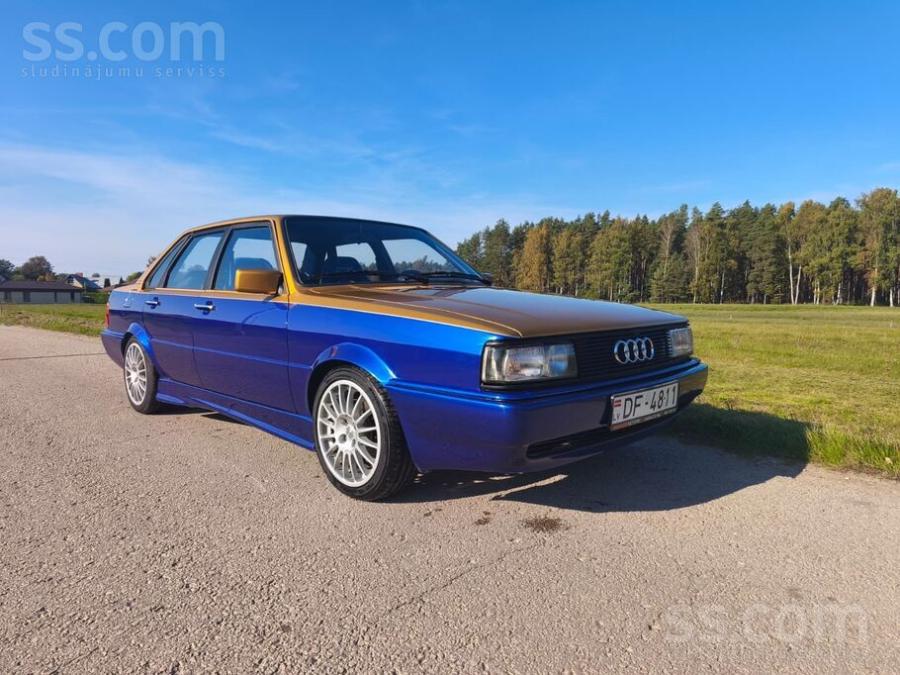 Blue Audi 90 1986 in Ogre, with an engine capacity of 2.20 L and mileage of 216 thousand km for 11100 €, photo 1 on AUTOMOTO.COM.LV