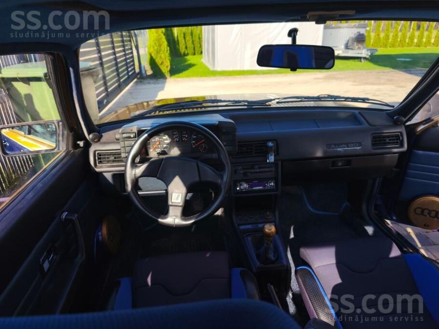 Blue Audi 90 1986 in Ogre, with an engine capacity of 2.20 L and mileage of 216 thousand km for 11100 €, photo 8 on AUTOMOTO.COM.LV