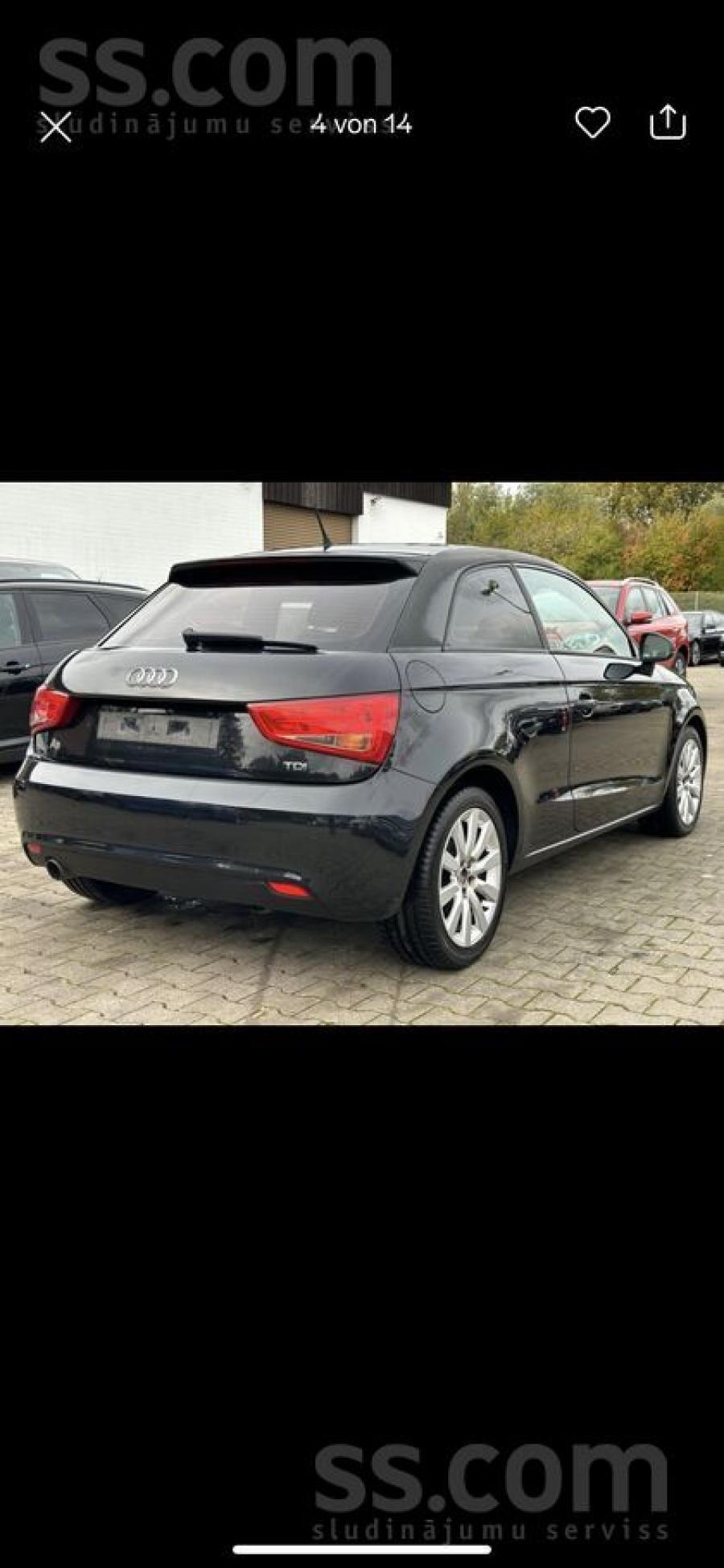 Black Audi A1 2010 in Jelgava, with an engine capacity of 1.60 L and mileage of 228 thousand km for 5150 €, photo 23 on AUTOMOTO.COM.LV