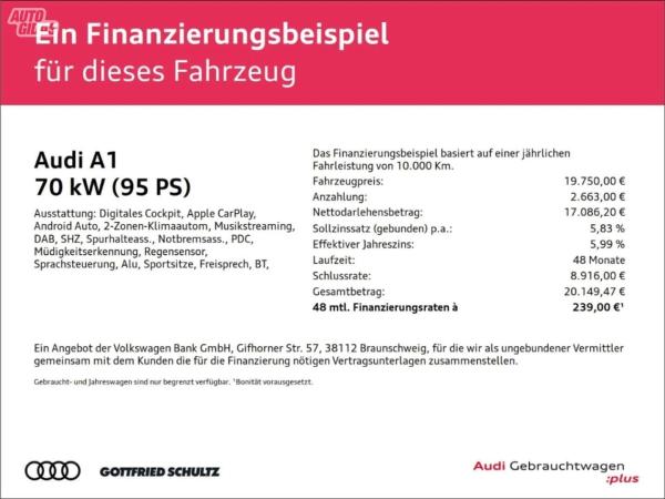 Grey Audi A1 2022 in Kaunas, with an engine capacity of 1.00 L and mileage of 28 thousand km for 22143 €, photo 2 on AUTOMOTO.COM.LV