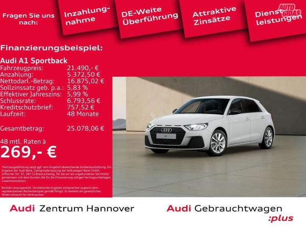 White Audi A1 2022 in Kaunas, with an engine capacity of 1.00 L and mileage of 17 thousand km for 24307 €, photo 1 on AUTOMOTO.COM.LV