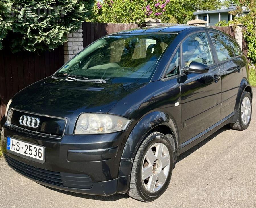 Black Audi A2 2000 in Riga, with an engine capacity of 1.40 L and mileage of 0 thousand km for 950 €, photo 1 on AUTOMOTO.COM.LV