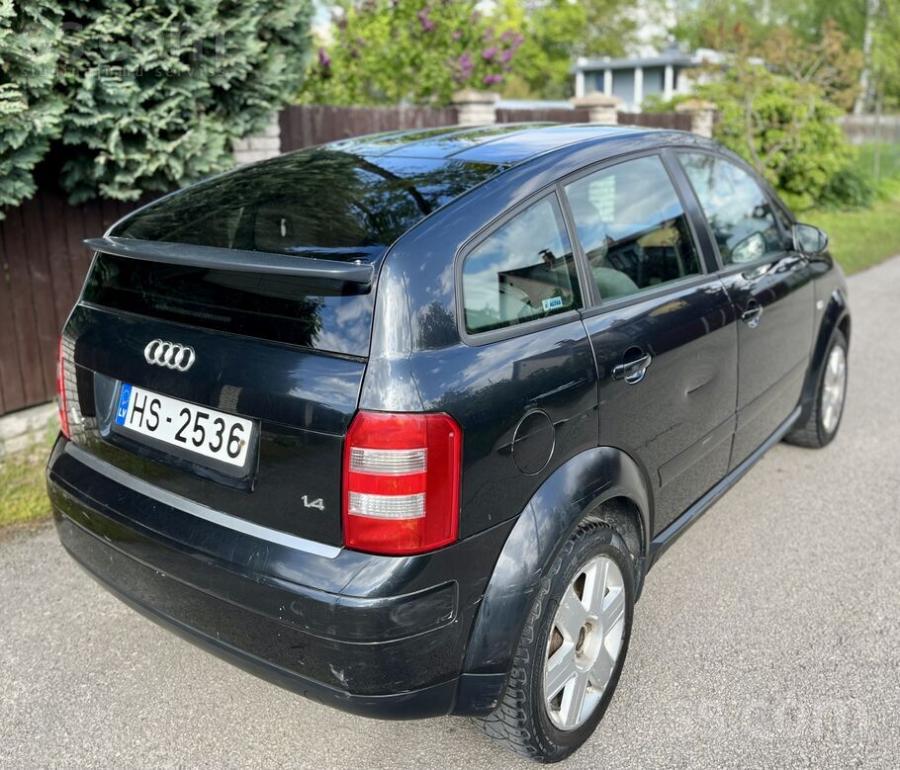 Black Audi A2 2000 in Riga, with an engine capacity of 1.40 L and mileage of 0 thousand km for 950 €, photo 3 on AUTOMOTO.COM.LV