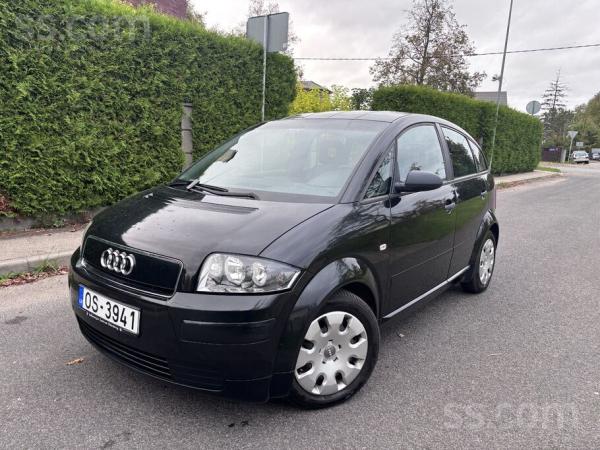 Black Audi A2 2001 in Riga, with an engine capacity of 1.40 L and mileage of 231 thousand km for 2990 €, photo 1 on AUTOMOTO.COM.LV