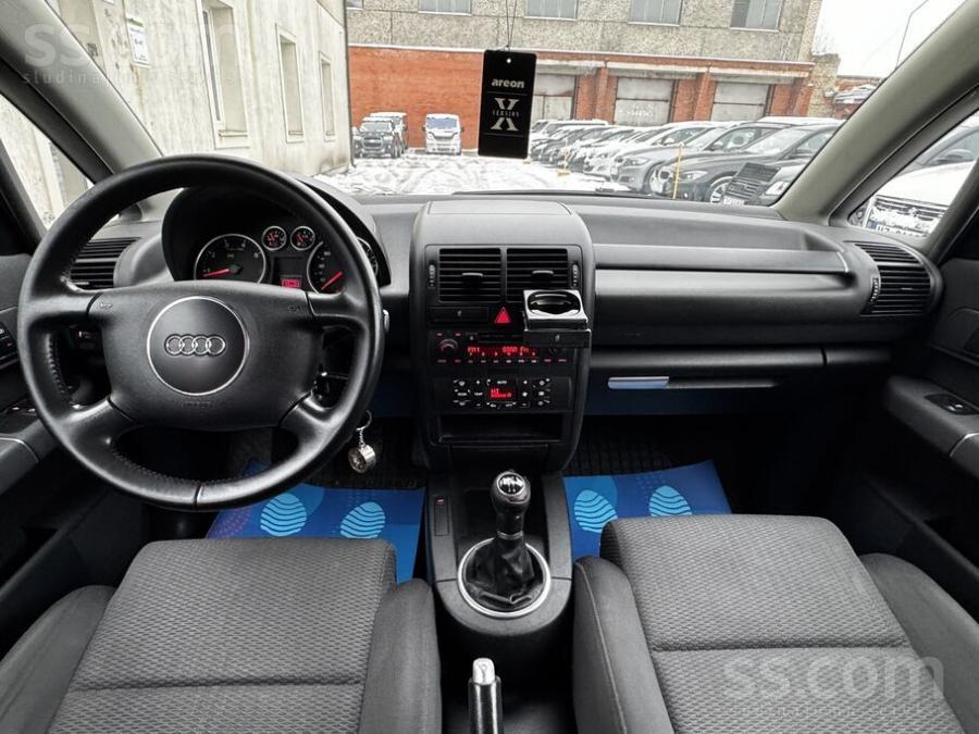 Black Audi A2 2002 in Daugavpils, with an engine capacity of 1.40 L and mileage of 0 thousand km for 2590 €, photo 16 on AUTOMOTO.COM.LV