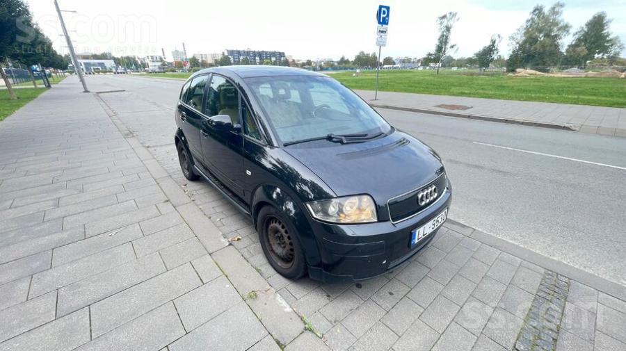 Black Audi A2 2002 in Riga, with an engine capacity of 1.40 L and mileage of 320 thousand km for 2100 €, photo 13 on AUTOMOTO.COM.LV