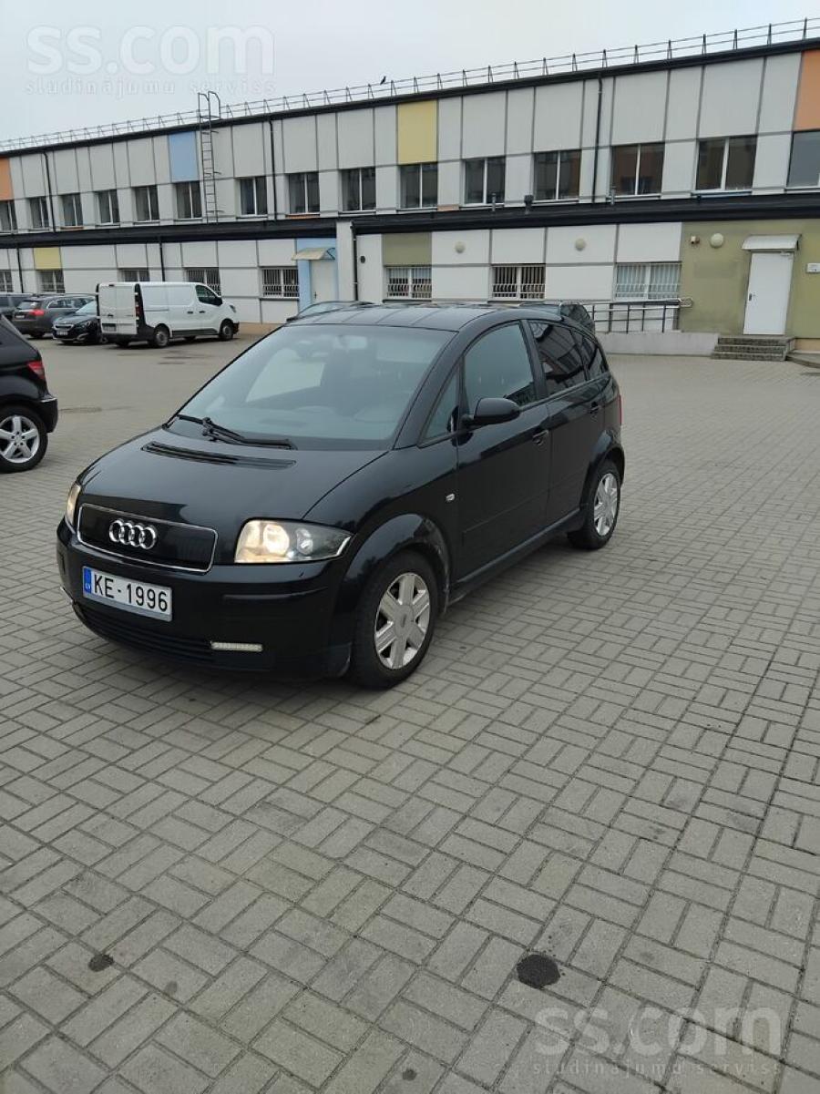 Black Audi A2 2002 in Daugavpils, with an engine capacity of 1.40 L and mileage of 280 thousand km for 1950 €, photo 1 on AUTOMOTO.COM.LV