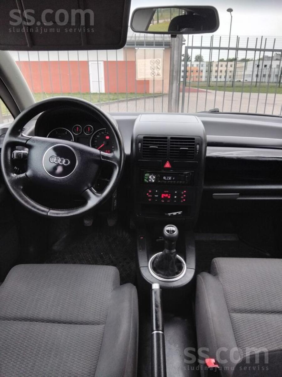 Black Audi A2 2002 in Daugavpils, with an engine capacity of 1.40 L and mileage of 280 thousand km for 1950 €, photo 6 on AUTOMOTO.COM.LV