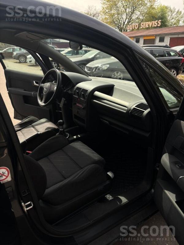 Black Audi A2 2003 in Riga, with an engine capacity of 1.60 L and mileage of 227 thousand km for 3750 €, photo 7 on AUTOMOTO.COM.LV