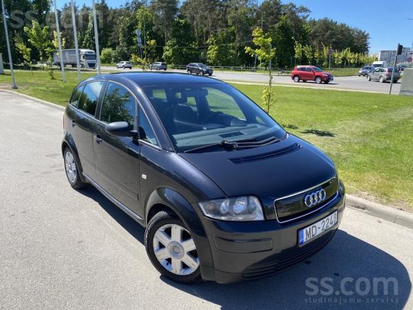 Black Audi A2 2003 in Riga, with an engine capacity of 1.40 L and mileage of 250 thousand km for 2850 €, photo 1 on AUTOMOTO.COM.LV