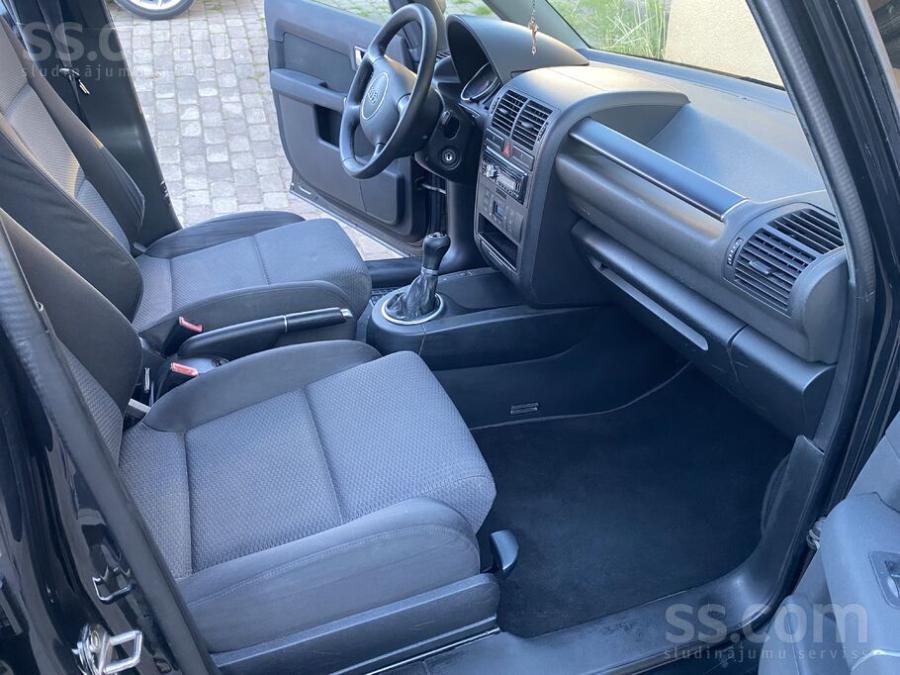 Black Audi A2 2003 in Riga, with an engine capacity of 1.40 L and mileage of 250 thousand km for 2850 €, photo 9 on AUTOMOTO.COM.LV