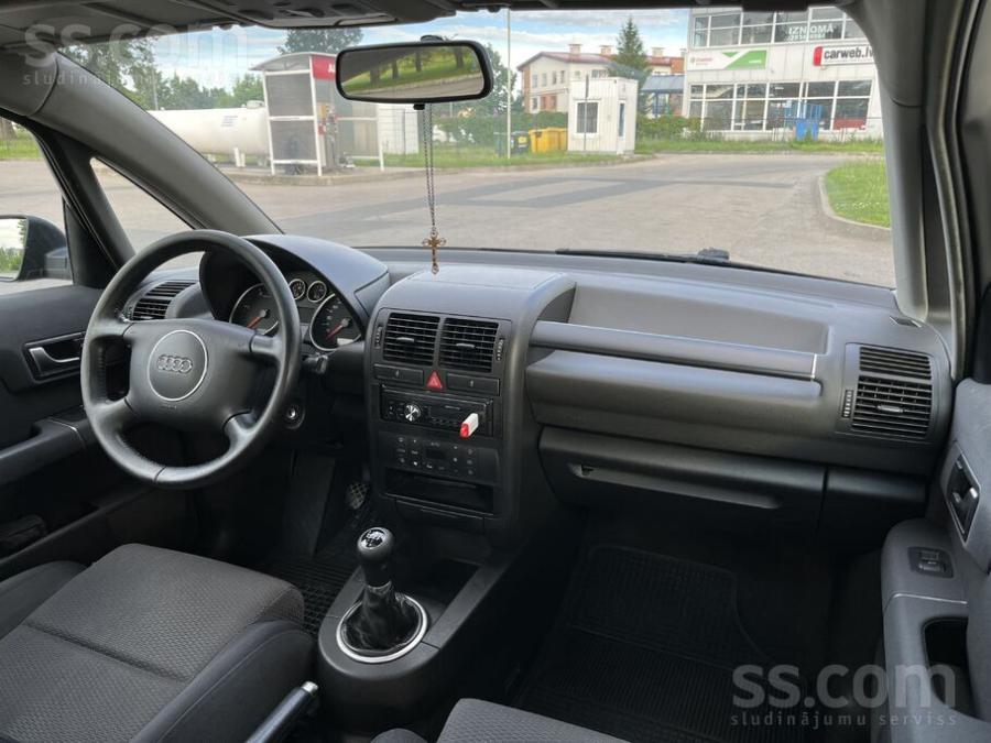 Black Audi A2 2003 in Riga, with an engine capacity of 1.40 L and mileage of 250 thousand km for 2600 €, photo 8 on AUTOMOTO.COM.LV