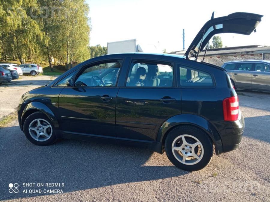 Black Audi A2 2001 in Ogre, with an engine capacity of 1.40 L and mileage of 308 thousand km for 2400 €, photo 1 on AUTOMOTO.COM.LV