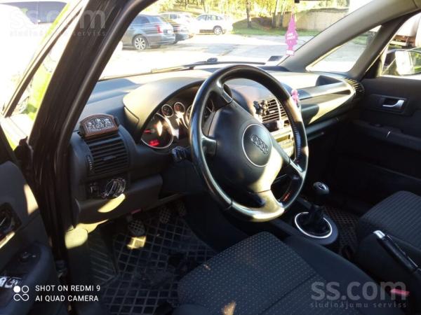 Black Audi A2 2001 in Ogre, with an engine capacity of 1.40 L and mileage of 308 thousand km for 2400 €, photo 3 on AUTOMOTO.COM.LV