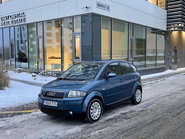 Blue Audi A2 2001 in Vilnius, with an engine capacity of 1.39 L and mileage of 219 thousand km for 1600 €, photo 2 on AUTOMOTO.COM.LV