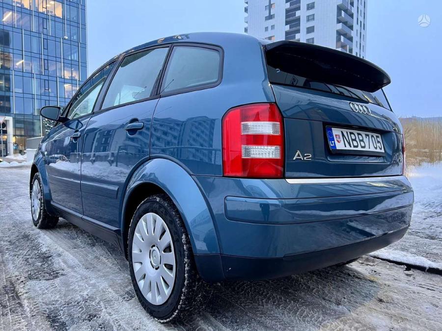 Zils Audi A2 2001 Viļņa, ar dzinēja tilpumu 1.39 L un nobraukumu 219 tūkst. km par 1600 €, foto 9 vietnē AUTOMOTO.COM.LV