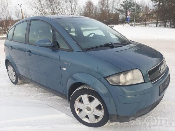 Blue Audi A2 2001 in Riga, with an engine capacity of 1.40 L and mileage of 259 thousand km for 2450 €, photo 2 on AUTOMOTO.COM.LV