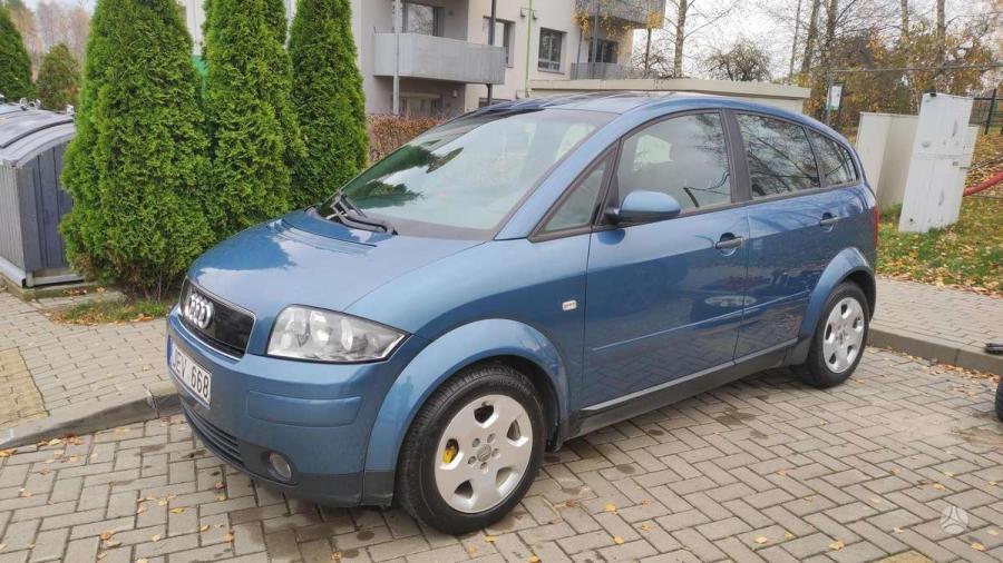 Blue Audi A2 2001 in Vilnius, with an engine capacity of 1.42 L and mileage of 402 thousand km for 1700 €, photo 7 on AUTOMOTO.COM.LV