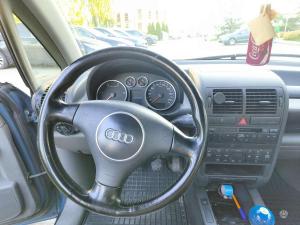 Blue Audi A2 2001 in Vilnius, with an engine capacity of 1.42 L and mileage of 402 thousand km for 1700 €, photo 9 on AUTOMOTO.COM.LV