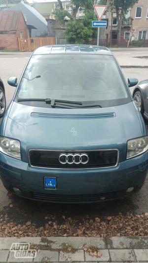 Zils Audi A2 2001 Kauņa, ar dzinēja tilpumu 1.40 L un nobraukumu 228 tūkst. km par 1200 €, foto  vietnē AUTOMOTO.COM.LV