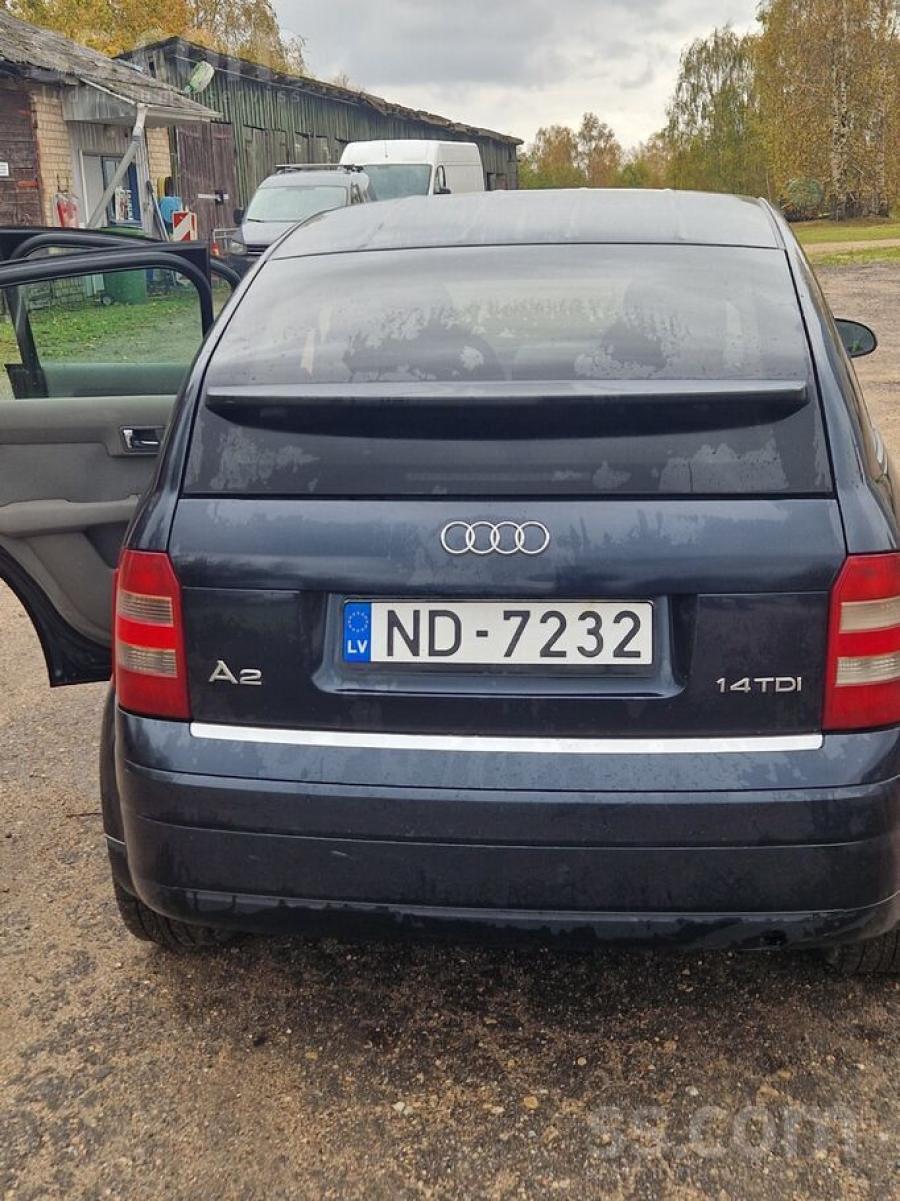 Blue Audi A2 2001 in Aizkraukle, with an engine capacity of 1.40 L and mileage of 342 thousand km for 1850 €, photo 5 on AUTOMOTO.COM.LV