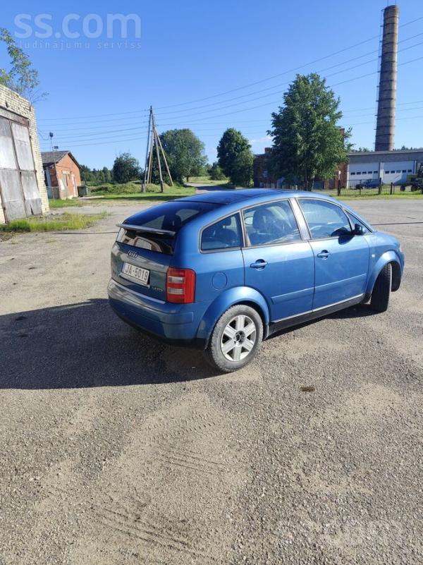 Blue Audi A2 2002 in Cesis, with an engine capacity of 1.40 L and mileage of 396 thousand km for 1700 €, photo 2 on AUTOMOTO.COM.LV