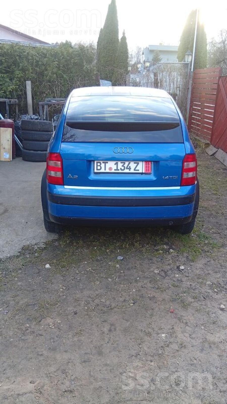 Blue Audi A2 2005 in Riga, with an engine capacity of 1.40 L and mileage of 338 thousand km for 5000 €, photo 6 on AUTOMOTO.COM.LV