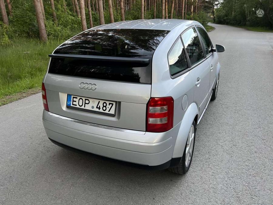 Grey Audi A2 2001 in Klaipeda, with an engine capacity of 1.40 L and mileage of 257 thousand km for 1950 €, photo 10 on AUTOMOTO.COM.LV